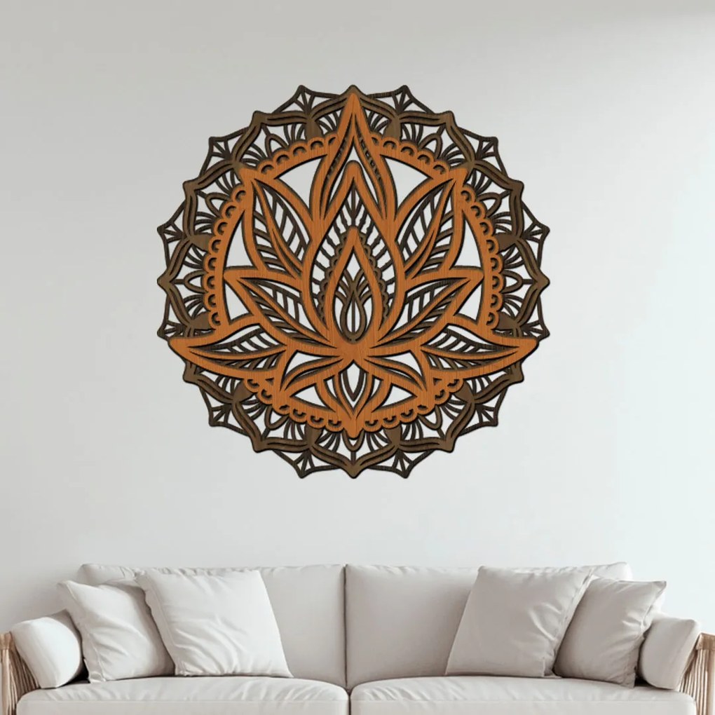 dřevo života Dřevěná vrstvená mandala KVĚT VĚČNOSTI Zvolte rozměr (cm): 60x60, Zvolte barvu dekoru: Dub sunoma-Ořech-Wenge