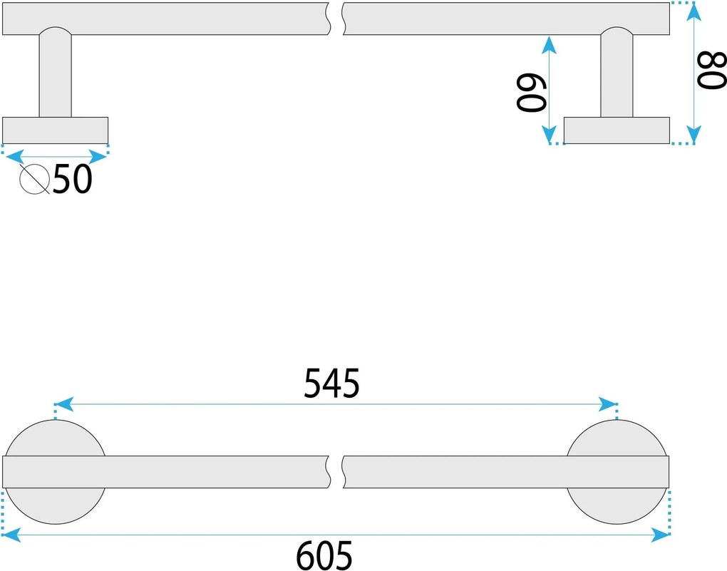 Držák na ručníky REA MODERN 6603 titan