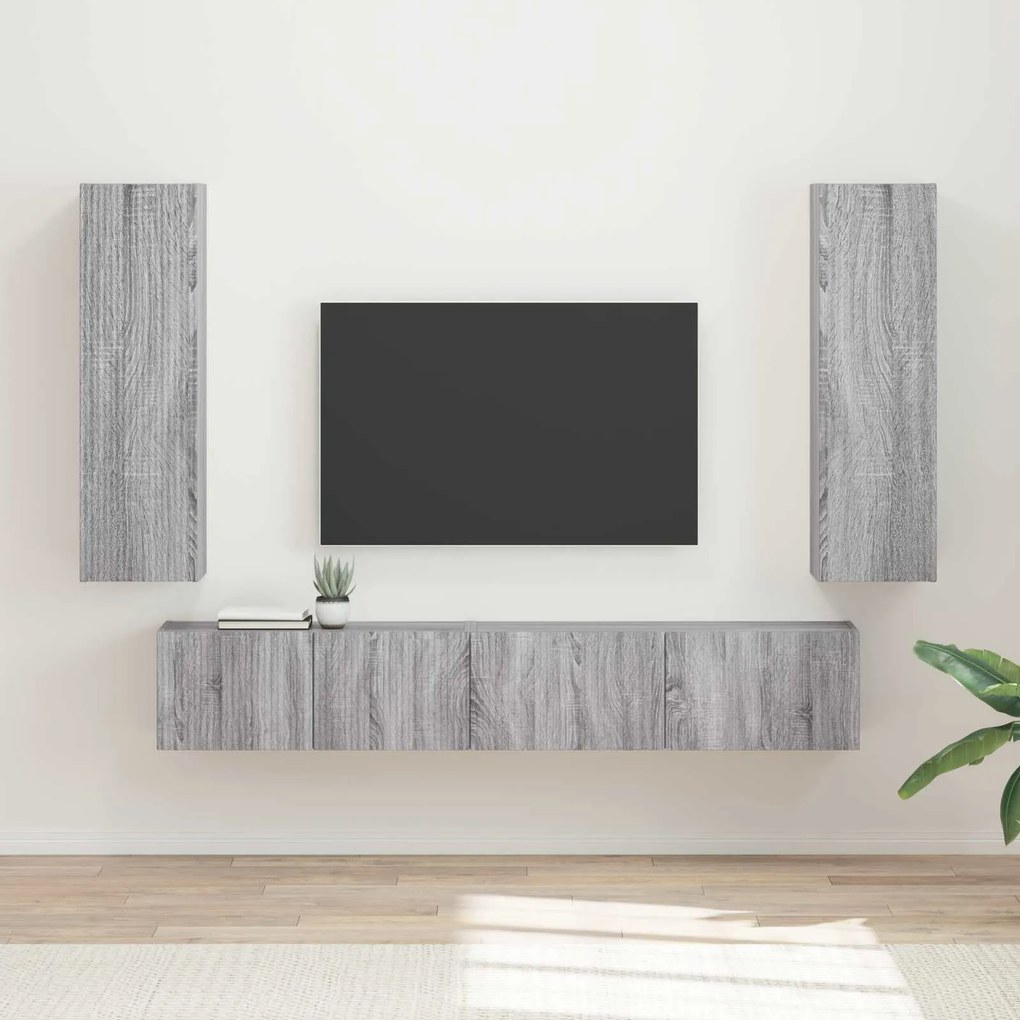 Sestava TV skříněk 3 ks Šedá Sonoma Kompozitní dřevo 3408985