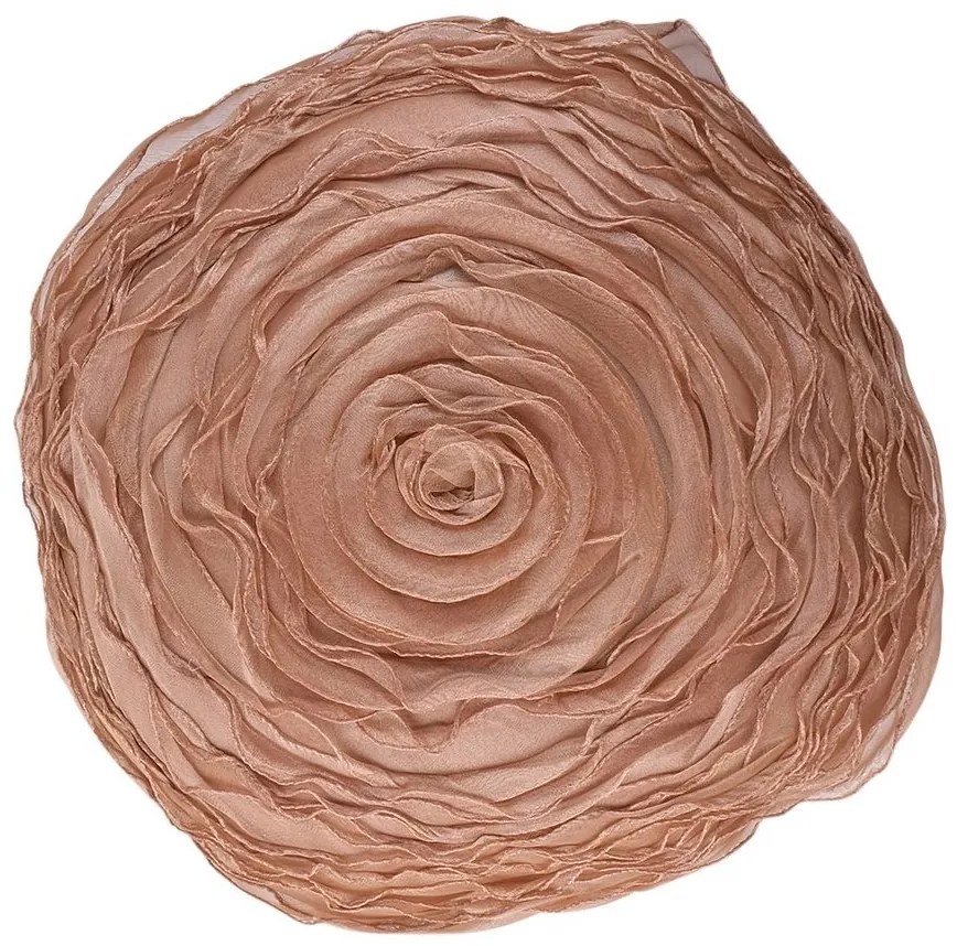 Béžový kulatý polštář ve tvaru květu Bella - Ø 40 cm