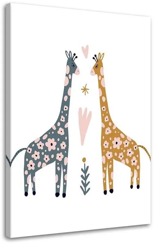 Gario Obraz na plátně Barevné žirafy Rozměry: 40 x 60 cm