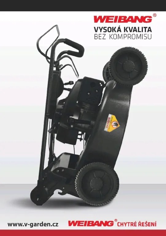 Weibang WB537SCVBBCPRO – Benzínová sekačka s hřídelovým pohonem 53 cm, spojka nože, OHV 196 cm3