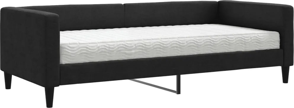 Válenda s matrací černá 90 x 190 cm textil 3196572
