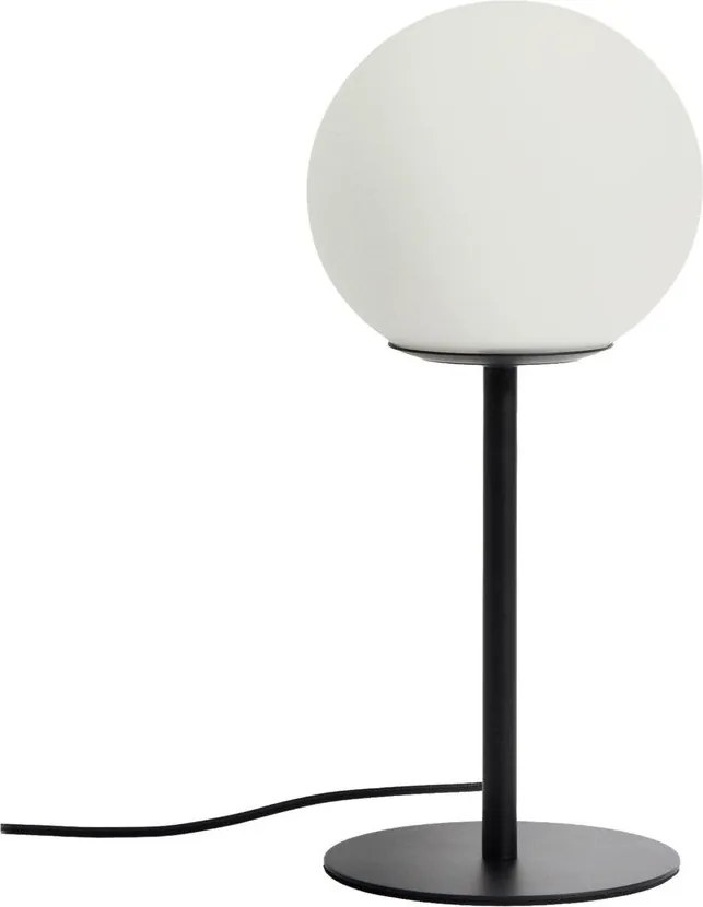 Bílá/černá stolní lampa se skleněným stínidlem (výška 35 cm) Brisia – Kave Home
