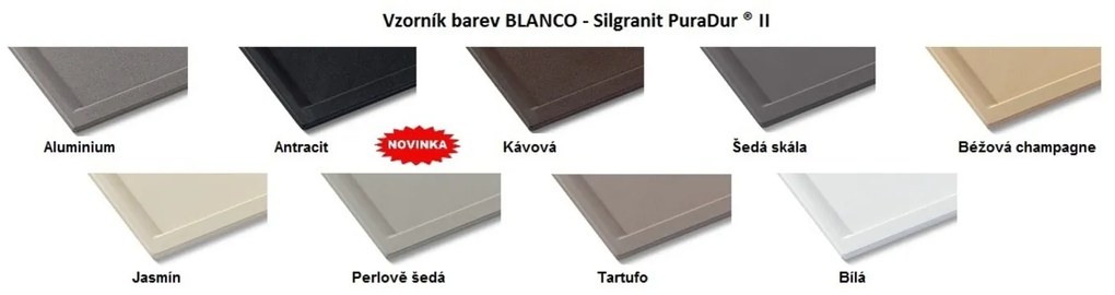 Granitový dřez Blanco METRA 45 S Silgranit šedá skála oboustranné provedení bez excentru