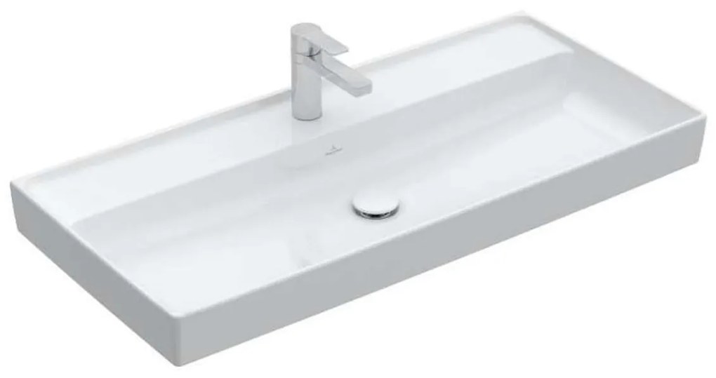 Villeroy & Boch Collaro - Umyvadlo nábytkové 100x47 cm, bez přepadu, otvor pro baterii, CeramicPlus, Stone White 4A33A2RW
