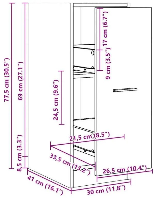 Komoda, dřevo, dub sonoma, NoBi MAY 5