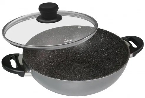 STONELINE Pánev WOK s poklicí s mramorovým povrchem 32 cm WX-8135