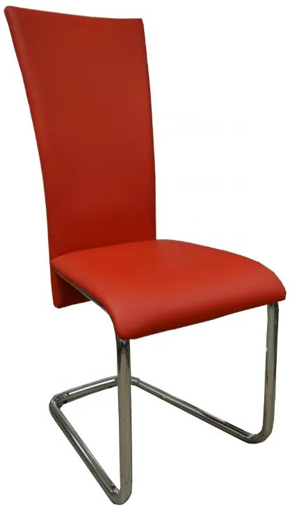 židle Falco F-245, koženka červená / kov pochromovaný