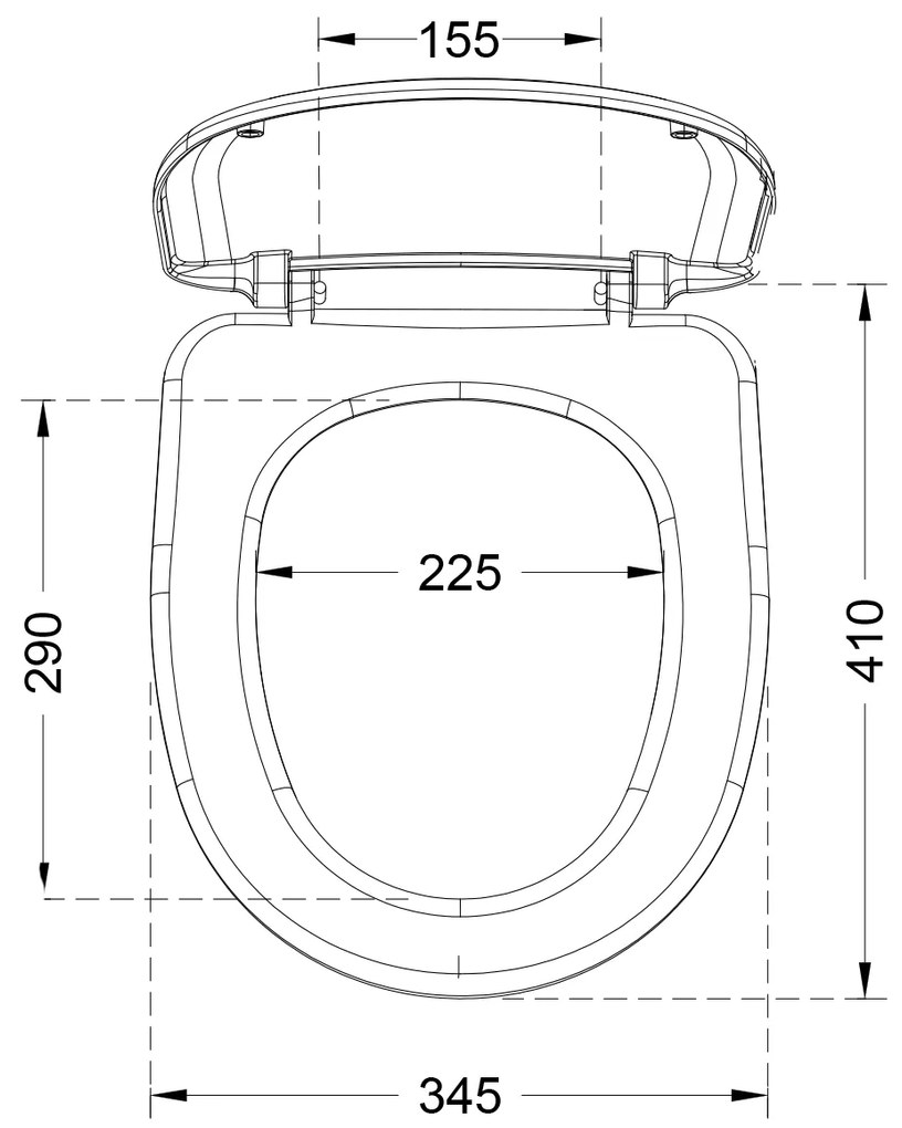 Aqualine, RIGA WC sedátko, panty ABS, horní uchycení, RG901