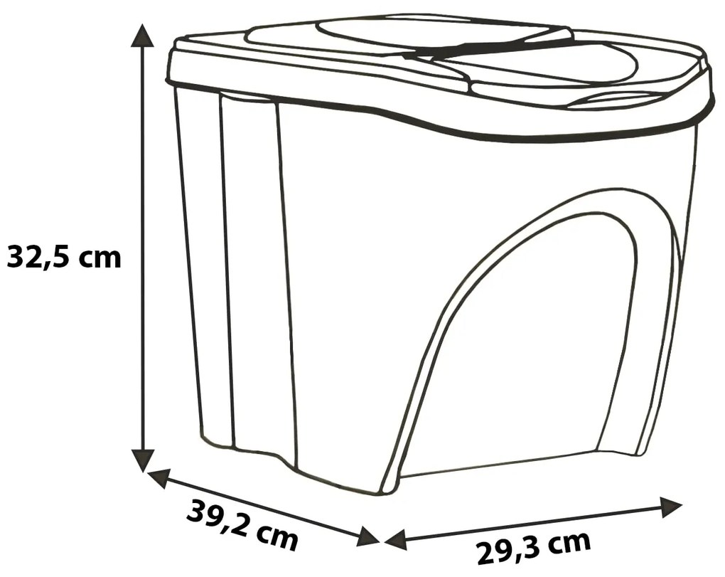 Odpadkové koše na tříděný odpad, sada 3ks x 25l SORTBOX - ECO WOOD