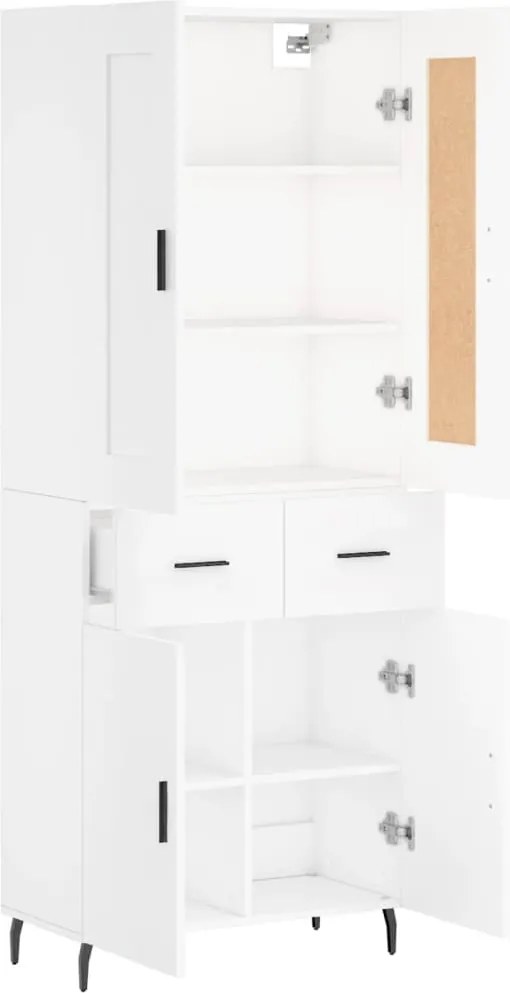 Skříň highboard bílá 69,5 x 34 x 180 cm kompozitní dřevo 3199889