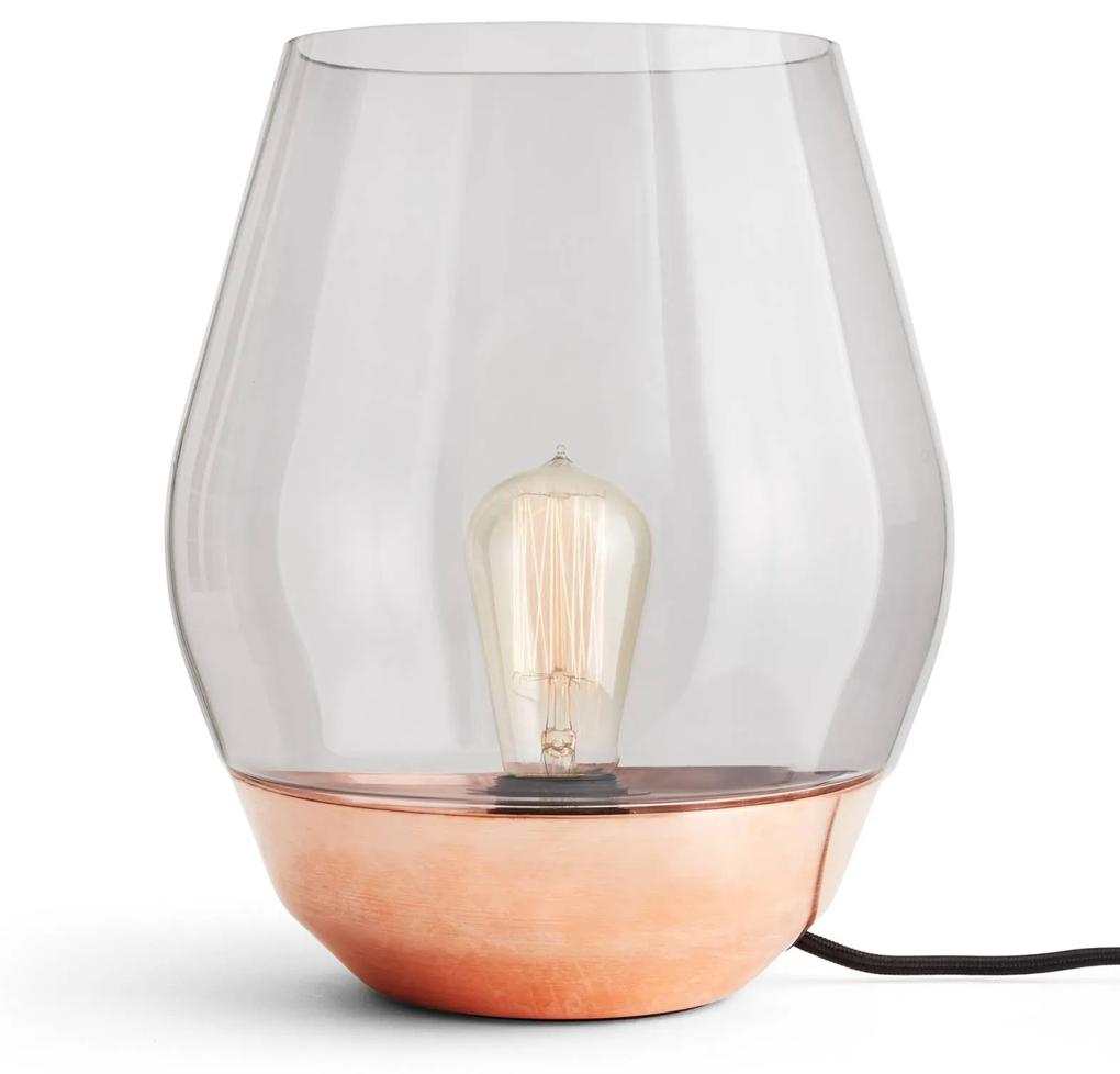 New Works Bowl stolní lampa měď/kouřové sklo