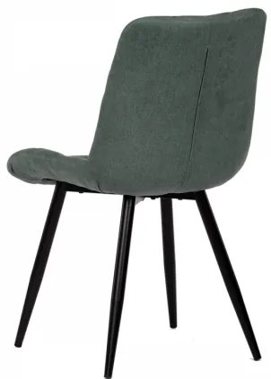 Jídelní židle zelená látka nohy černý kov CT-382 GRN2