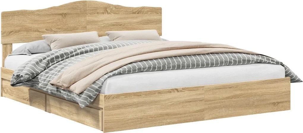 Postel s úložným prostorem se zásuvkou Sonoma dub 180 x 200 cm 3413070