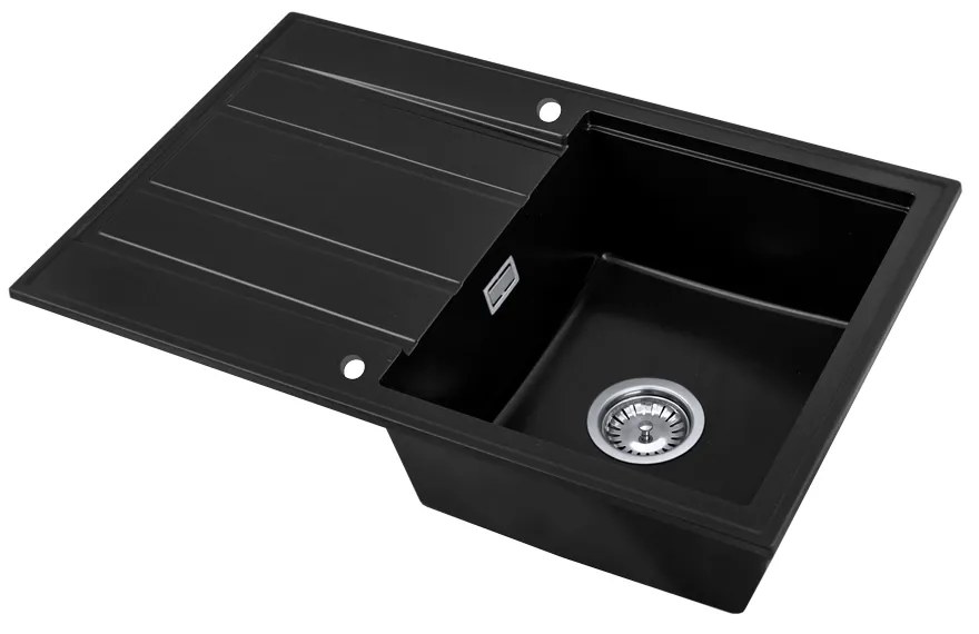 Gamma Modern 8050, 1-komorový granitový dřez 790x500x210 mm, černá, GMA-ZM-8050-BK