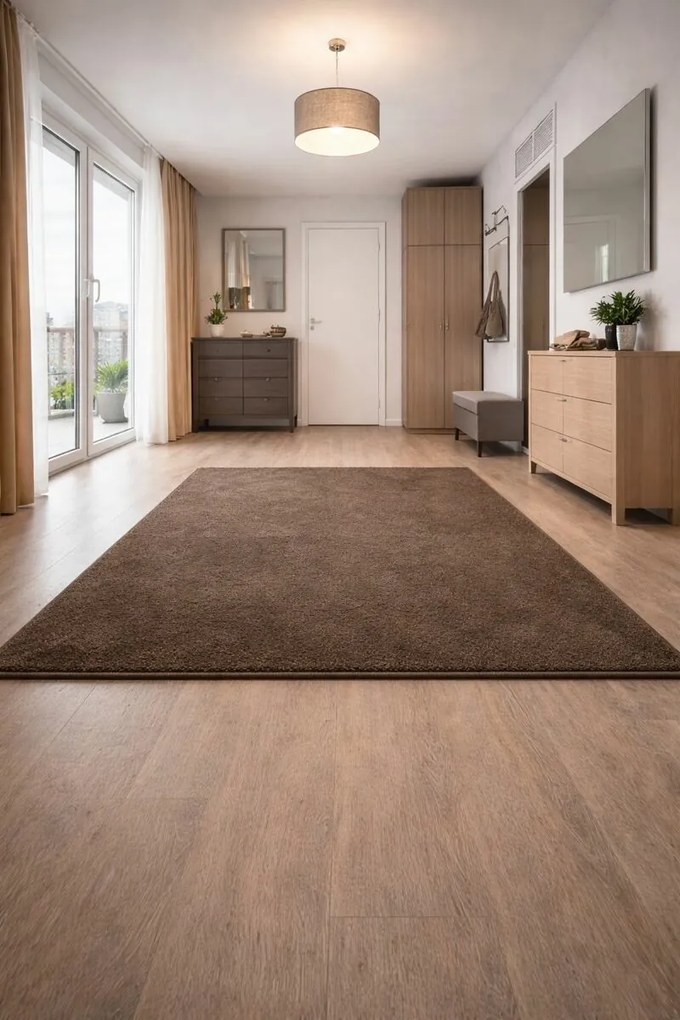Vopi, Kusový koberec Eton hnědý 97, 250x350, hnědá, chodba / předsíň