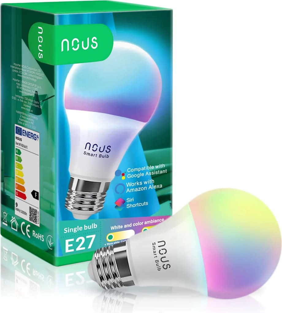 Nous P3Z Smart ZigBee Bulb Rgb E27: Inteligentní Led žárovka 2ks