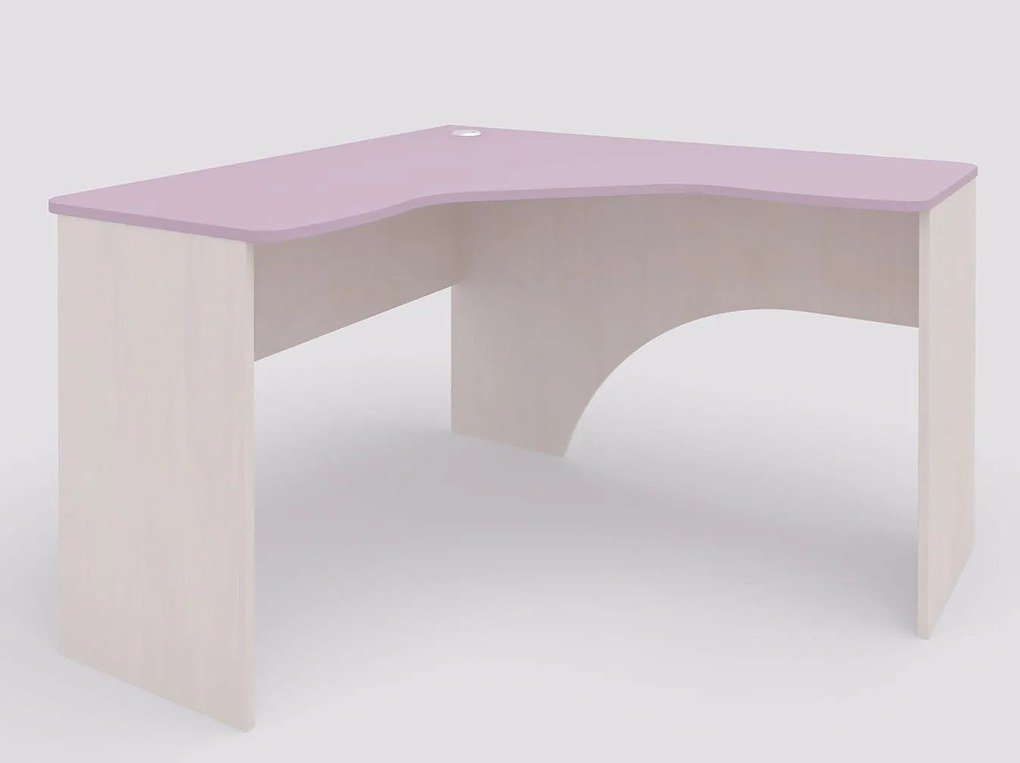 Dětský rohový psací stůl Mia korpus bílý, stolová deska oranžová