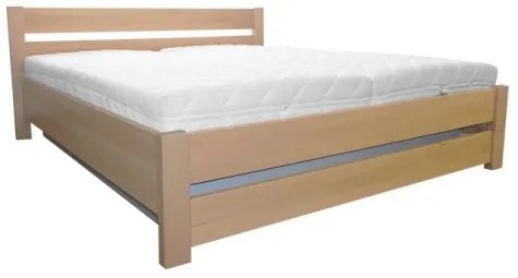 Drewmax Dřevěná postel 200x200 buk LK190 BOX koniak