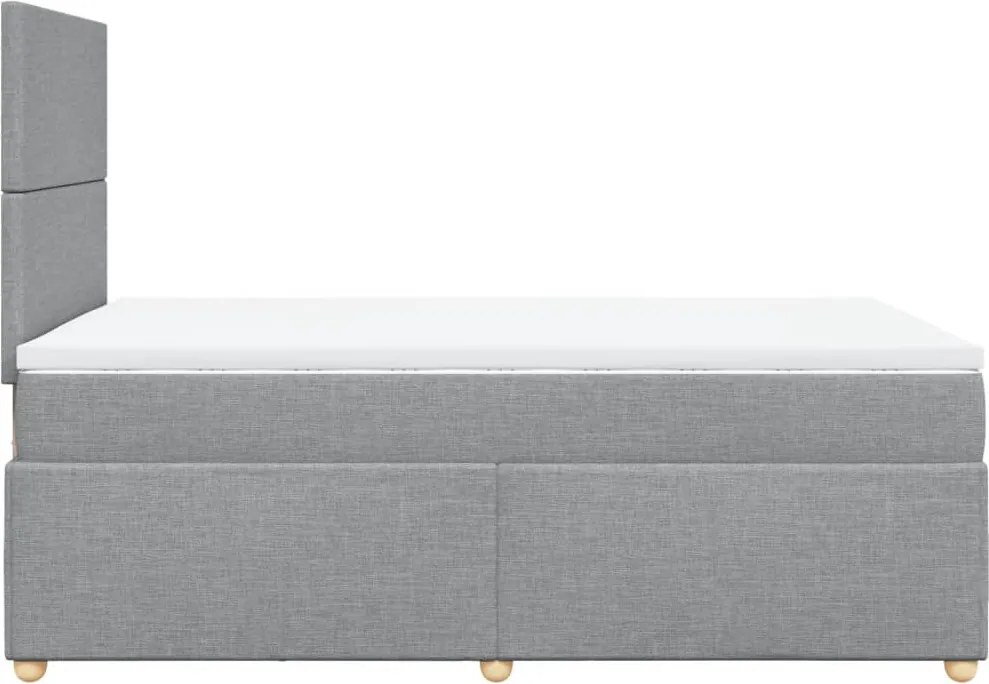 Box spring postel s matrací světle šedá 120x190 cm textil 3293512