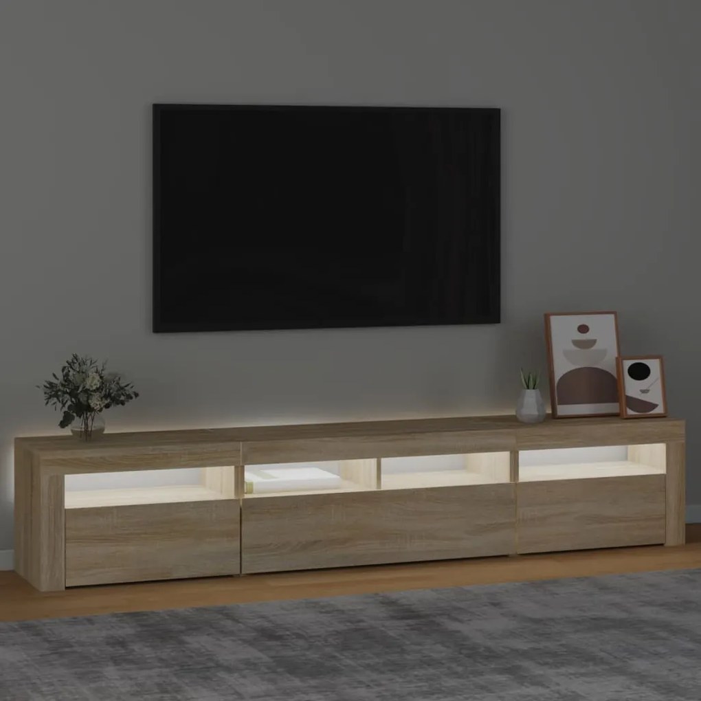 TV skříňka s LED osvětlením dub sonoma 210 x 35 x 40 cm 3152732