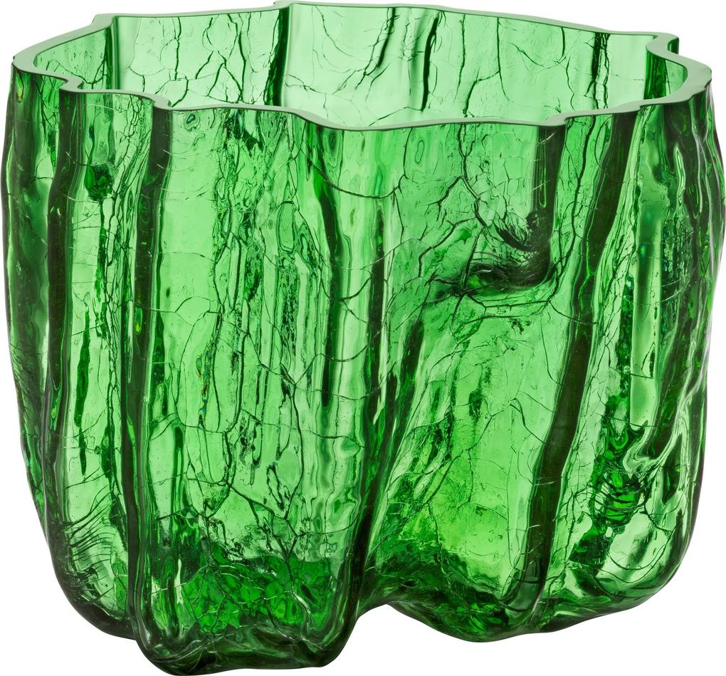 Váza Crackle křišťálová 17,5 cm zelená