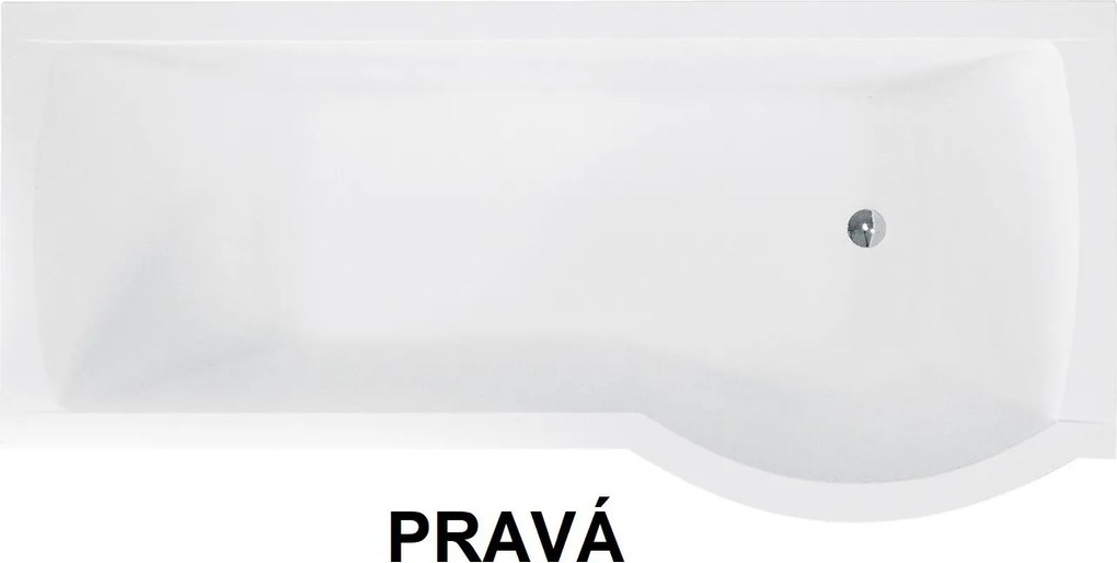 Besco INSPIRO 160 x 70 cm VANINSPIR160P+OLVPINOZ vana včetně vanové zástěny pravá Koupelny Bernold