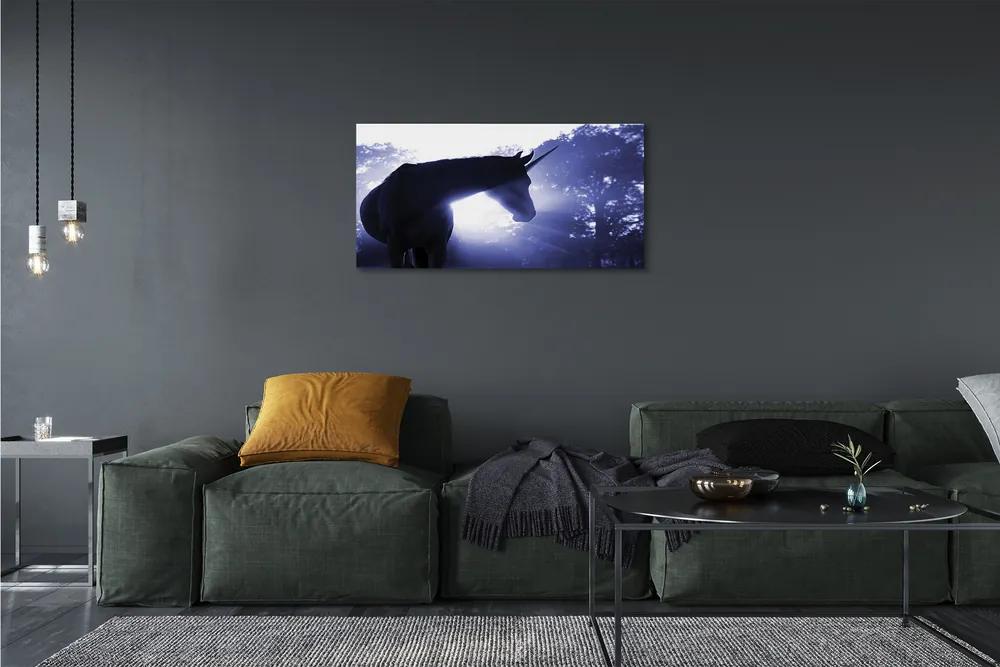 Obrazy na plátně les jednorožec 125x50 cm