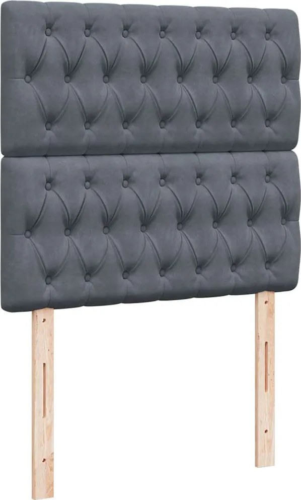 Box spring postel s matrací tmavě šedá 80 x 200 cm samet 3292197