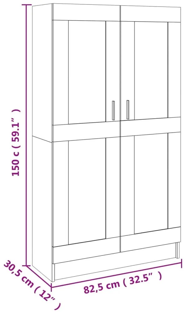 vidaXL Marketos Knihovna dub sonoma 82,5 x 30,5 x 150 cm kompozitní dřevo