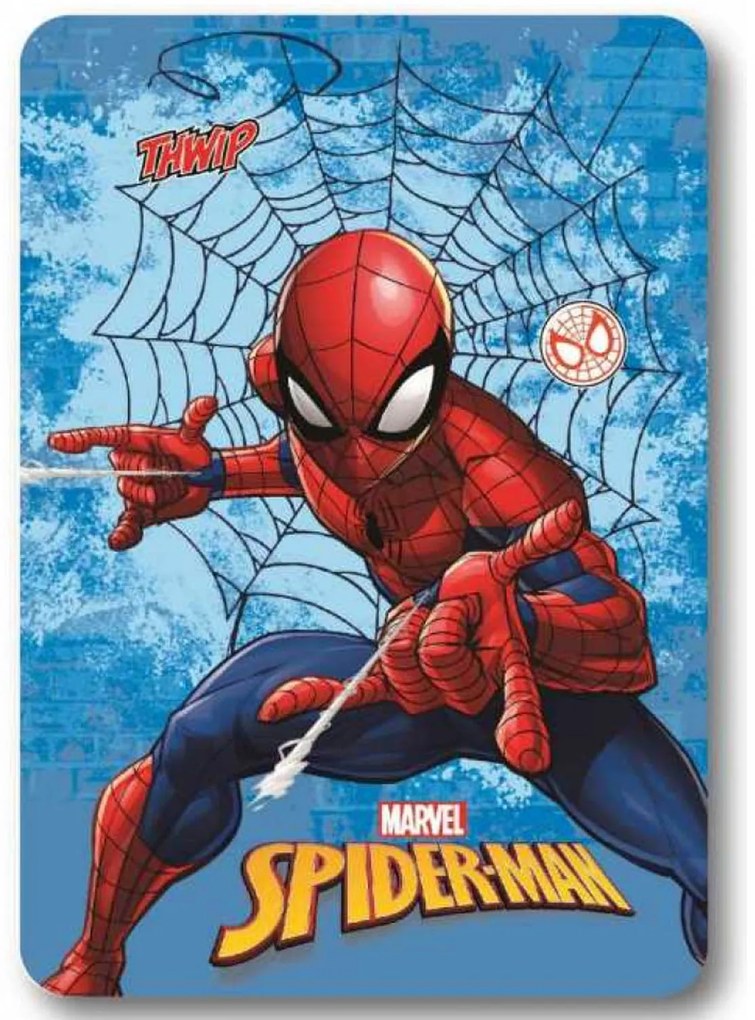 DĚTSKÁ FLEECOVÁ DEKA SPIDERMAN 100X140 CM VZOROVANÁ