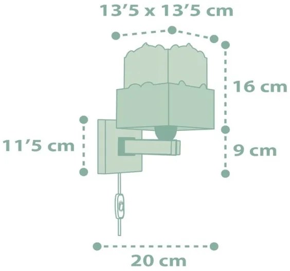Dalber 63169H - Dětské nástěnné svítidlo PANDA 1xE27/60W/230V zelená