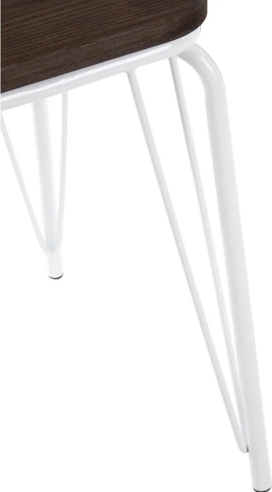 Bílá/v tmavě přírodní barvě stolička z jilmového dřeva District – Premier Housewares