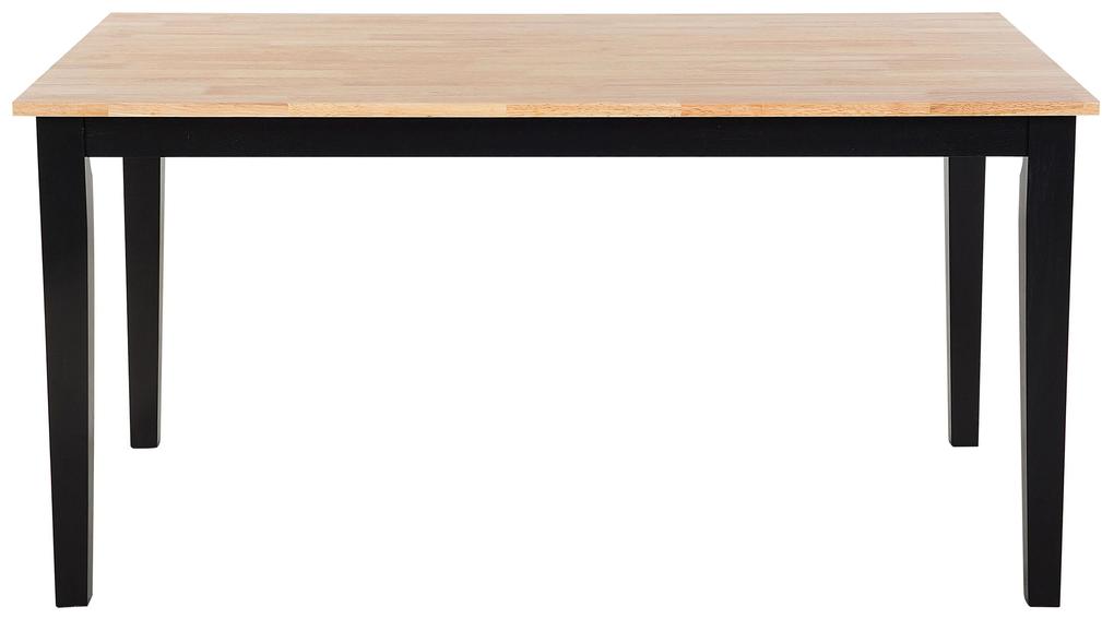 Jídelní stůl dřevěný světle hnědý / černý 150 x 90 cm GEORGIA Beliani