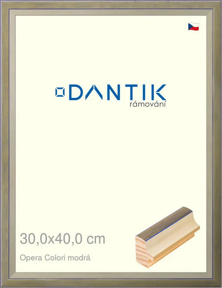 DANTIK rámeček 30x40 | OPERA Colori modrá (Plexi Čiré)