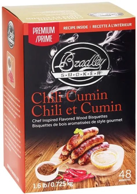 Grilovací brikety bradley smoker - brikety premium chilli cumin 48ks