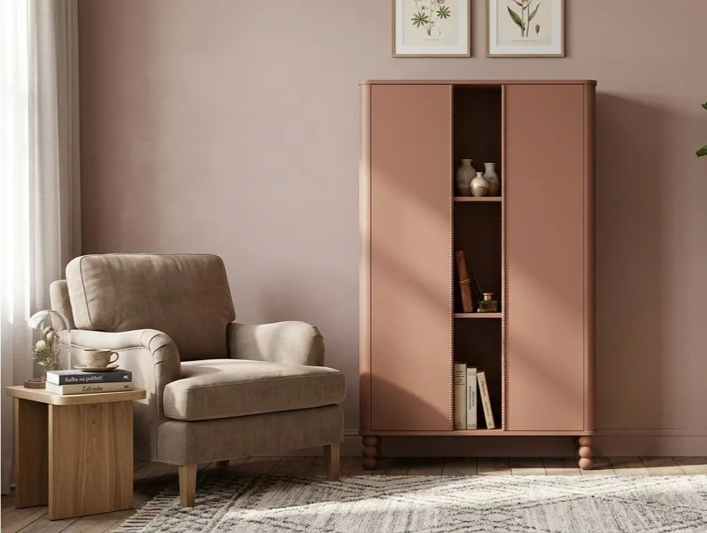 Designová vitrína DOT terakota