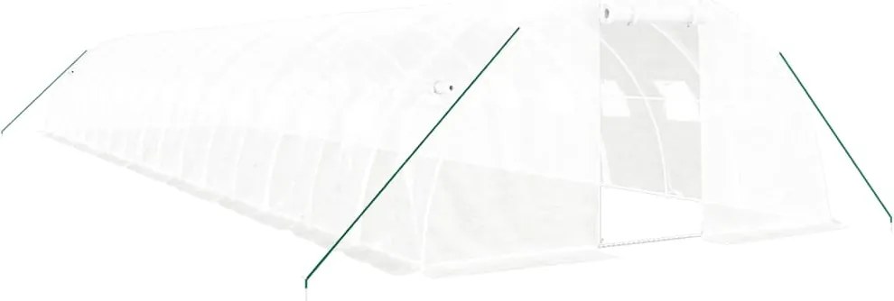 Skleník s ocelovým rámem bílý 64 m² 16 x 4 x 2 m 3188078