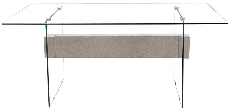 Inviro Psací stůl POLON 160 cm, bílá/sklo/beton