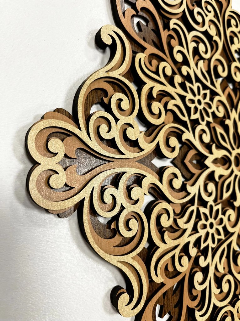 dřevo života 3 vrstvá mandala POZITIVITY Zvolte rozměr (cm): 95, Zvolte barevný dekor: ořech-javor