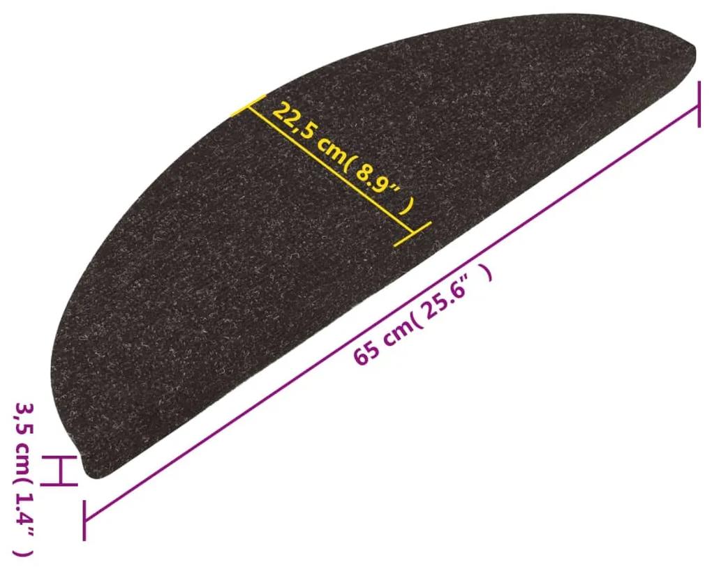 Samolepicí nášlapy na schody 10 ks černé 65x22,5x3,5 cm - Default Title