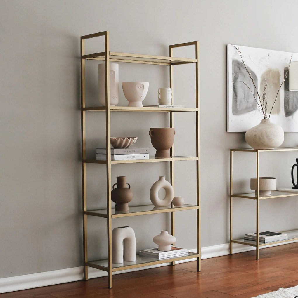 KALUNE DESIGN Kovová knihovna GLAMP zlatá 552NOS1304