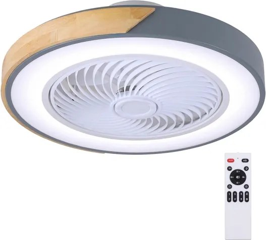 Brilagi - LED Stmív. svítidlo s ventilátorem LED/38W/230V 50 cm šedá/dub + DO