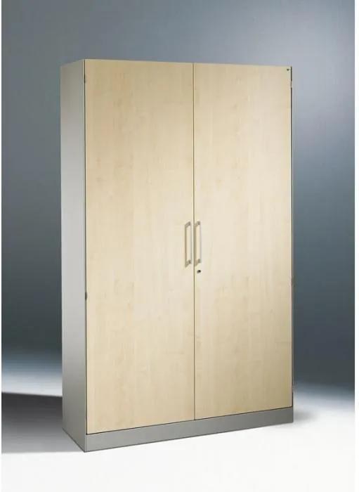 b2b partner Ocelová skříň s dřevěnými křídlovými dveřmi, 1980x1000x435 mm, javor (285001)