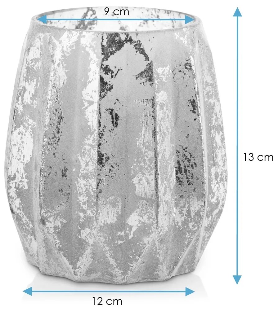 LED svícen AmeliaHome CORDOBA 12x13 cm lahvově zelený