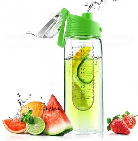 Designová fresh láhev s infuserem ASOBU Flavour It limeta 600ml