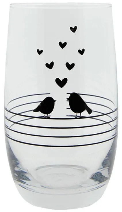 Sklenička na nápoj s ptáčky Love Birds – 320 ml