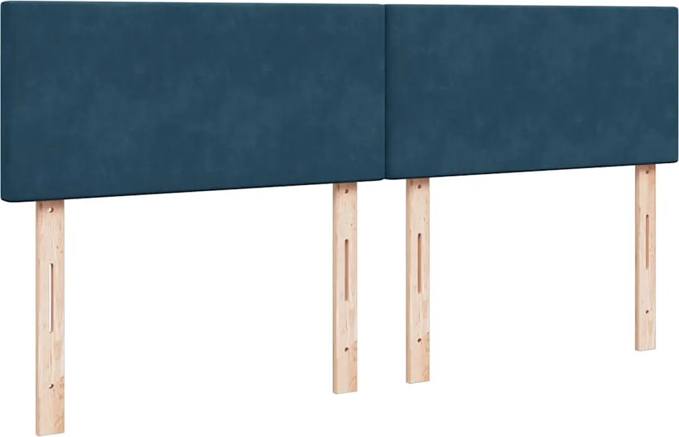 Box spring postel s matrací modrá 200 x 200 cm samet 3287828