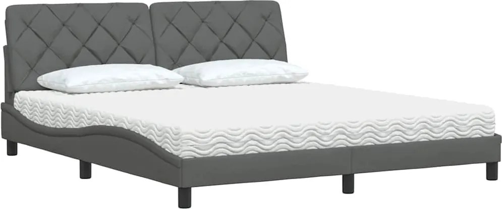 Postel s matrací tmavě šedá 180 x 200 cm textil 3310756